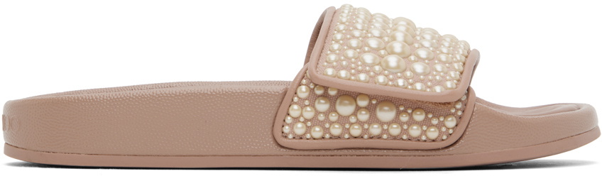 Jimmy Choo Taupe Fitz Slides Jimmy Choo