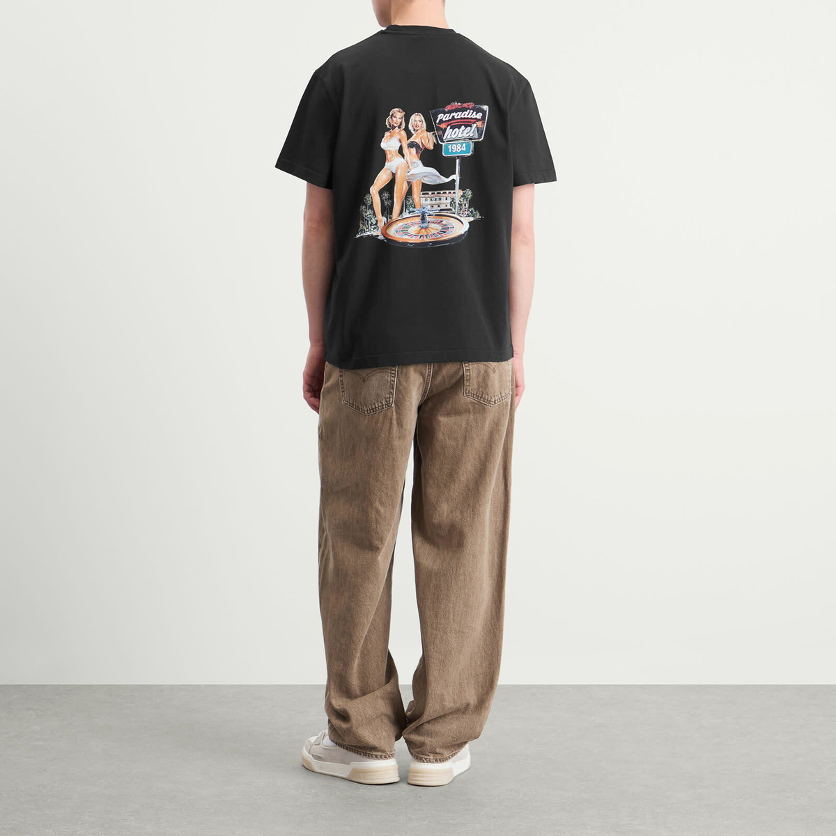 Club 1984 Men's Paradise Hotel T-Shirt in Washed Black Club 1984