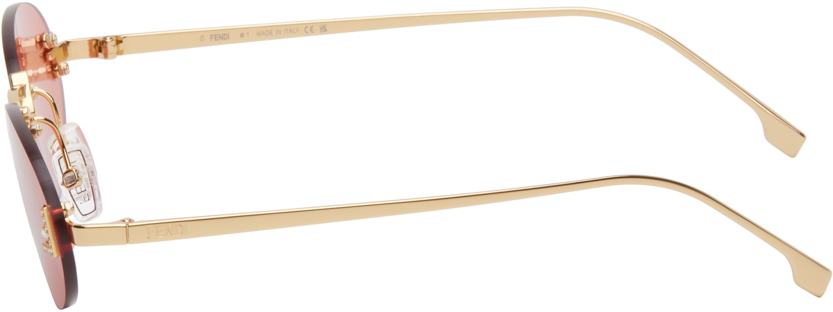 Fendi Gold Fendi First Crystal Sunglasses Fendi