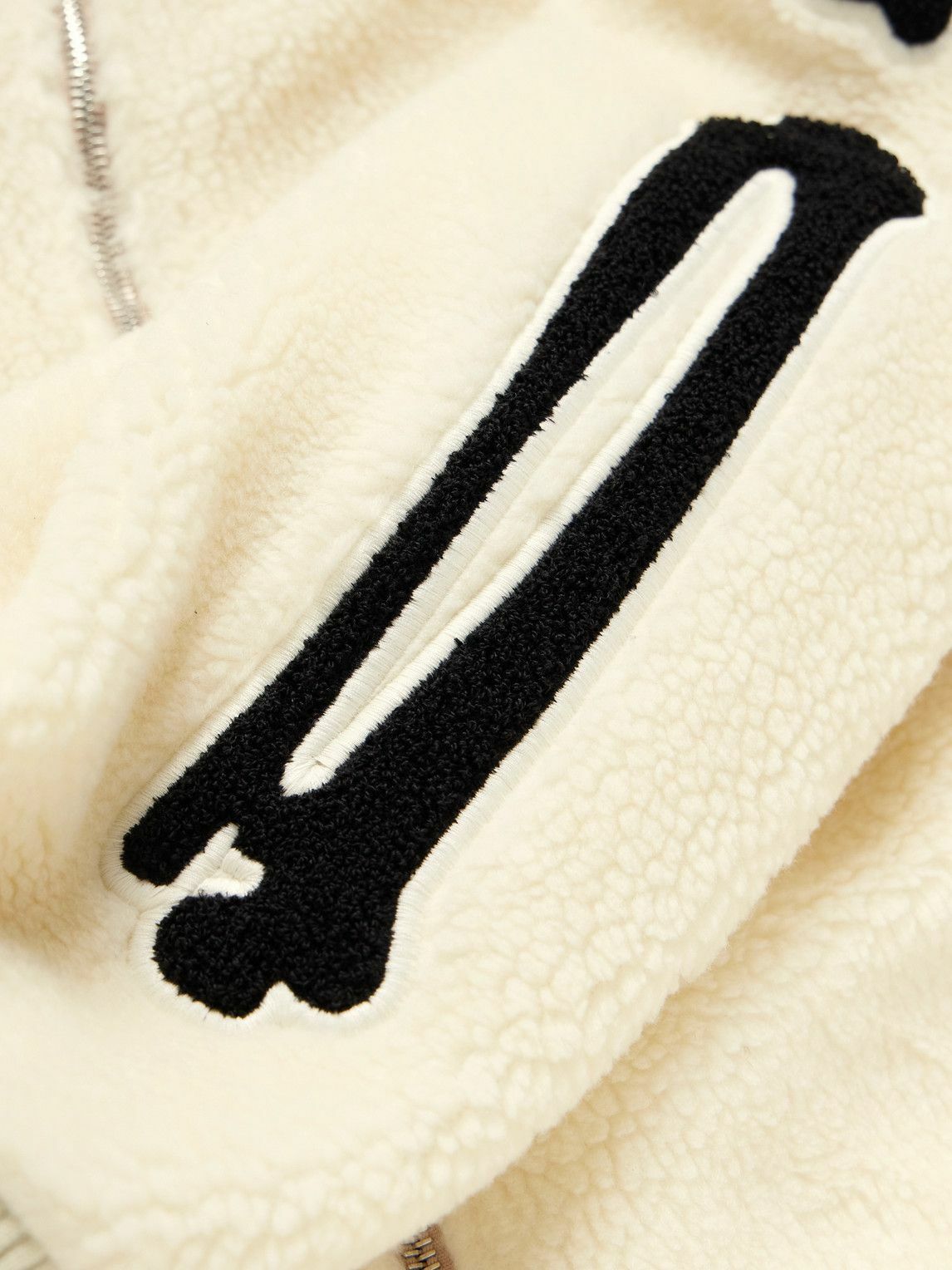 AMIRI - Bones Appliquéd Logo-Embroidered Fleece Jacket - Neutrals Amiri