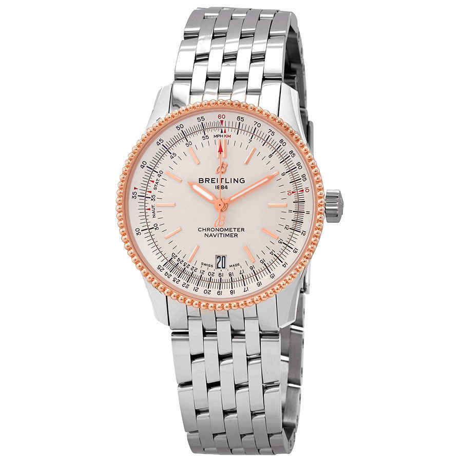 Breitling Navitimer Automatic Chronometer Silver Dial 38 mm Watch ...