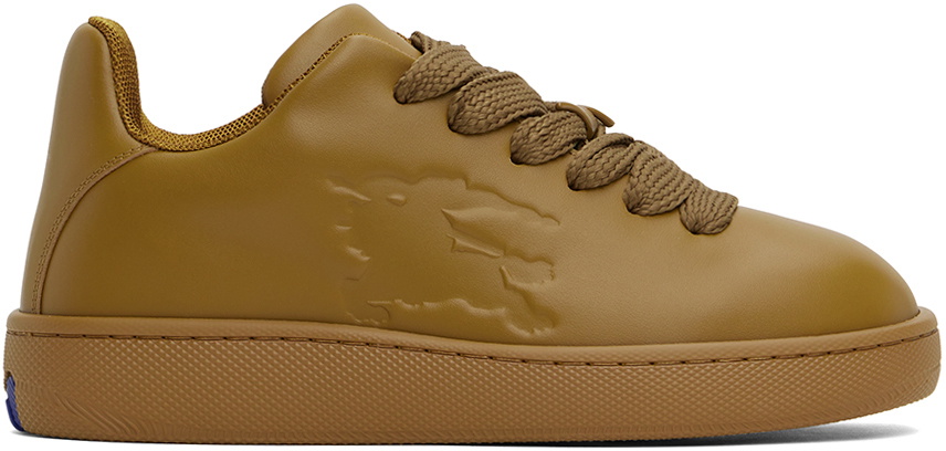 Burberry Tan Leather Box Sneakers Burberry