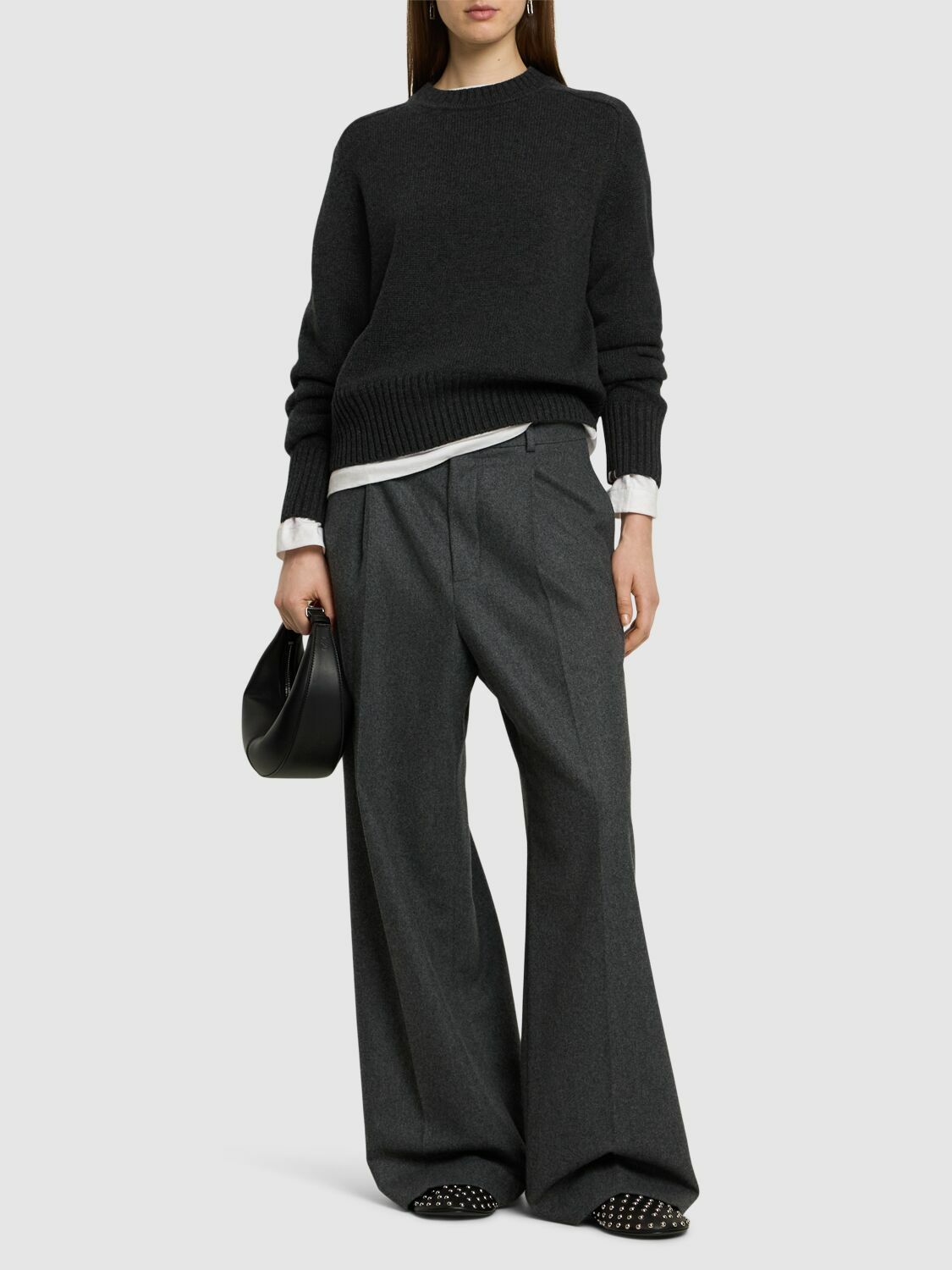 EXTREME CASHMERE Please Cropped Crewneck Sweater extreme cashmere