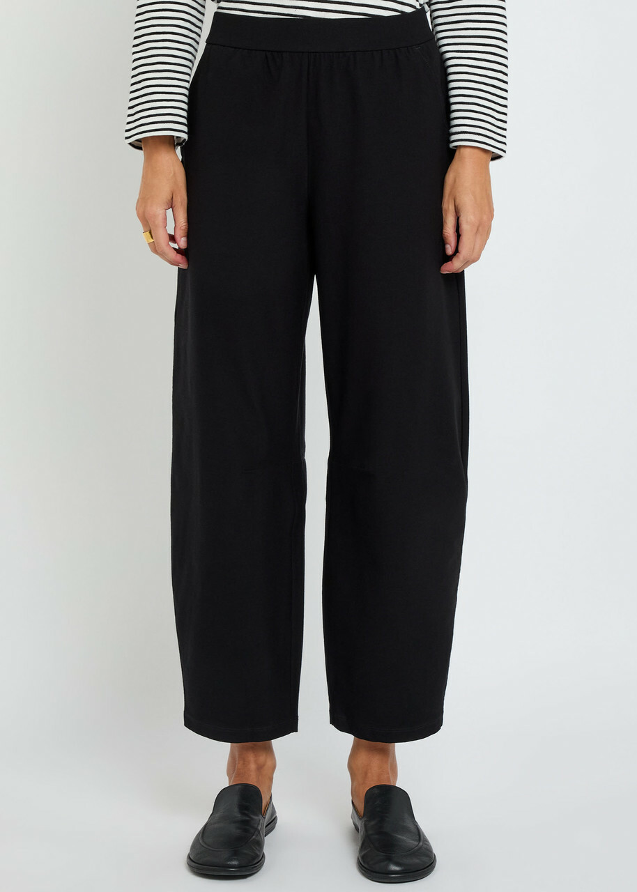 Eileen Fisher Barrel-leg Crepe Trousers Black EILEEN FISHER