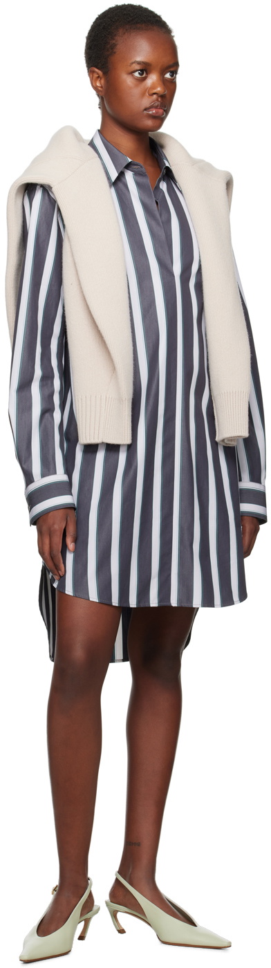 Lanvin Gray Striped Minidress Lanvin