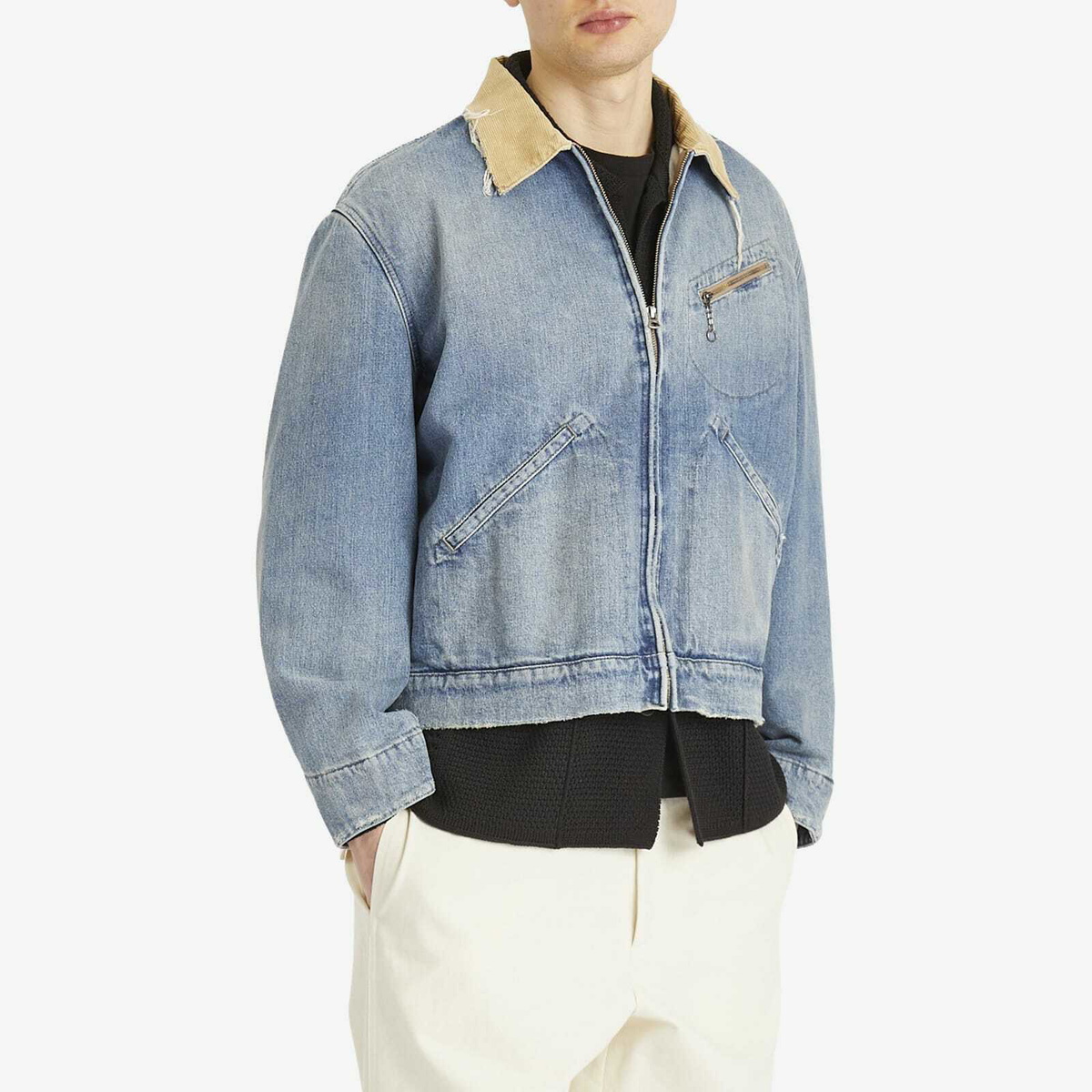Maison Margiela Men's Denim Jacket in Iight Blue Maison Margiela