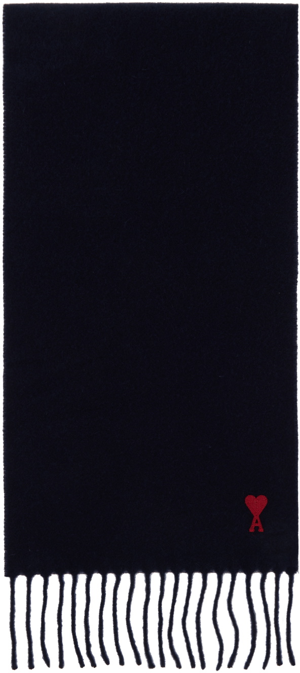 AMI Paris Navy Ami de Cœur Scarf AMI
