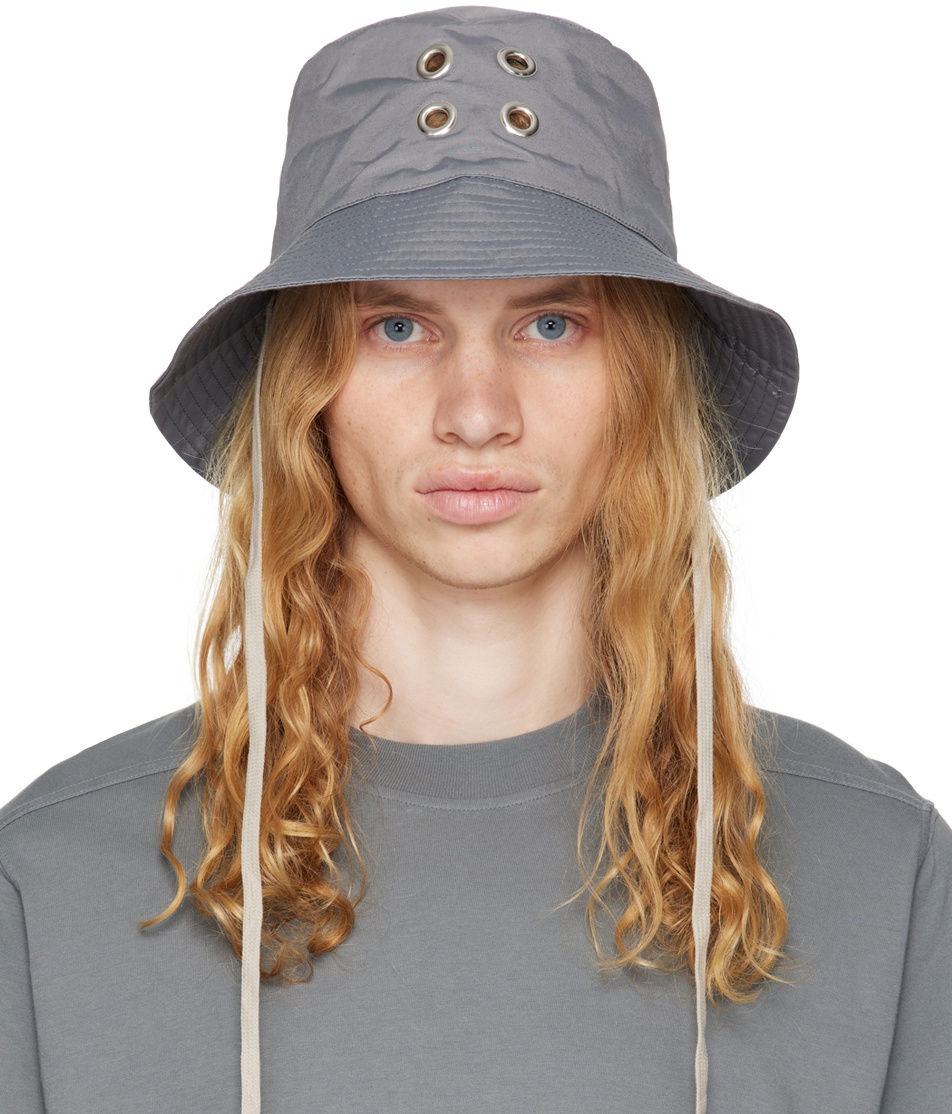 Rick Owens DRKSHDW Gray Porterville Gilligan Bucket Hat Rick Owens Drkshdw