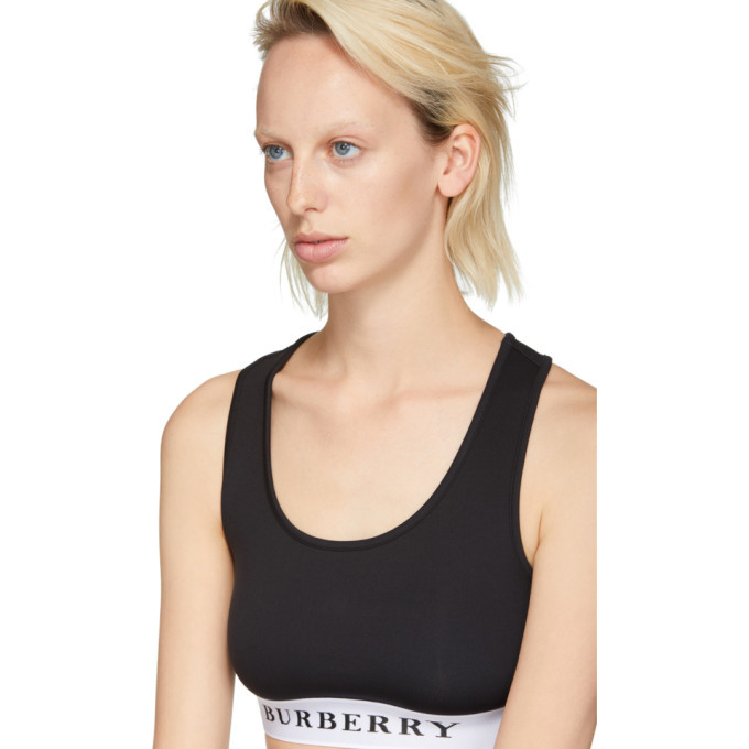 Burberry Black Logo Cropped Tank Top Burberry