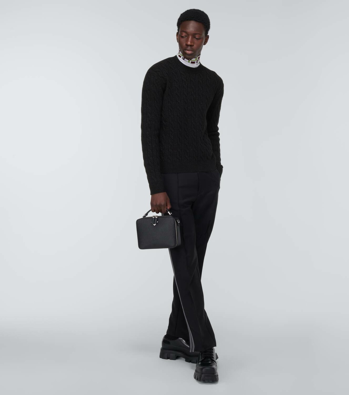 Prada Metallic knit wool-blend sweater Prada