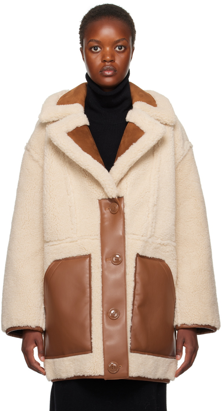 Stand Studio Off-White Tory Faux-Shearling Jacket Stand Studio