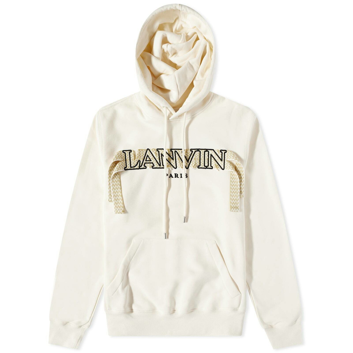 Lanvin Men's Curb Lace Popover Hoody in Milk Lanvin