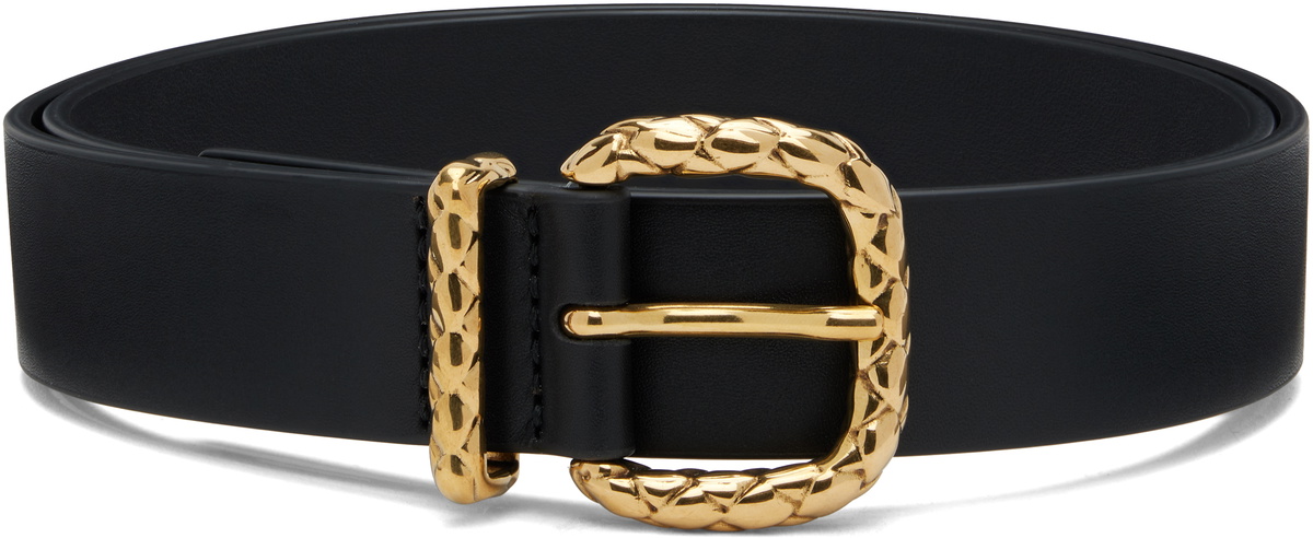 Bottega Veneta Black Coaxial Loop Belt Bottega Veneta