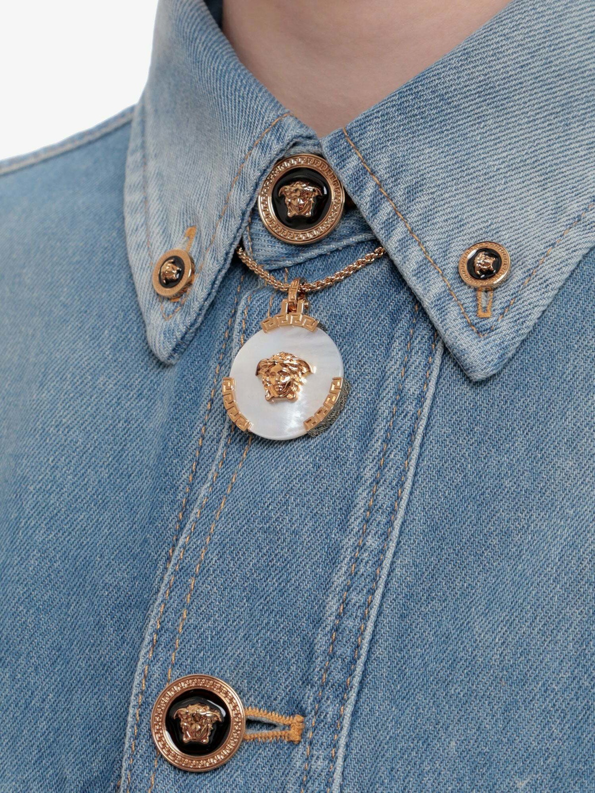 Versace Necklace Gold Mens Versace