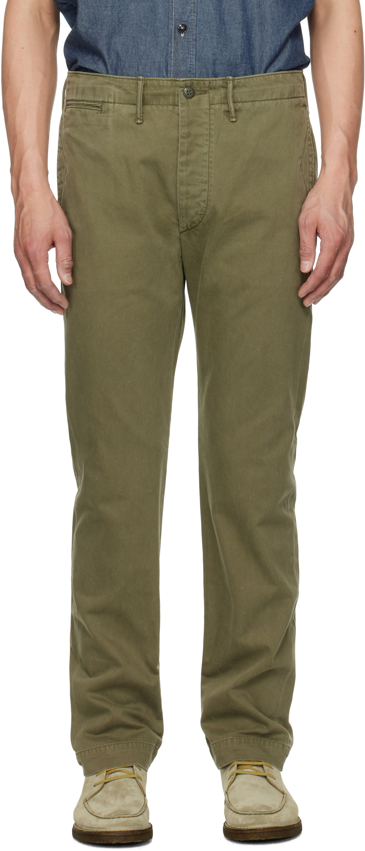 RRL Khaki Officer's Chino Trousers RRL