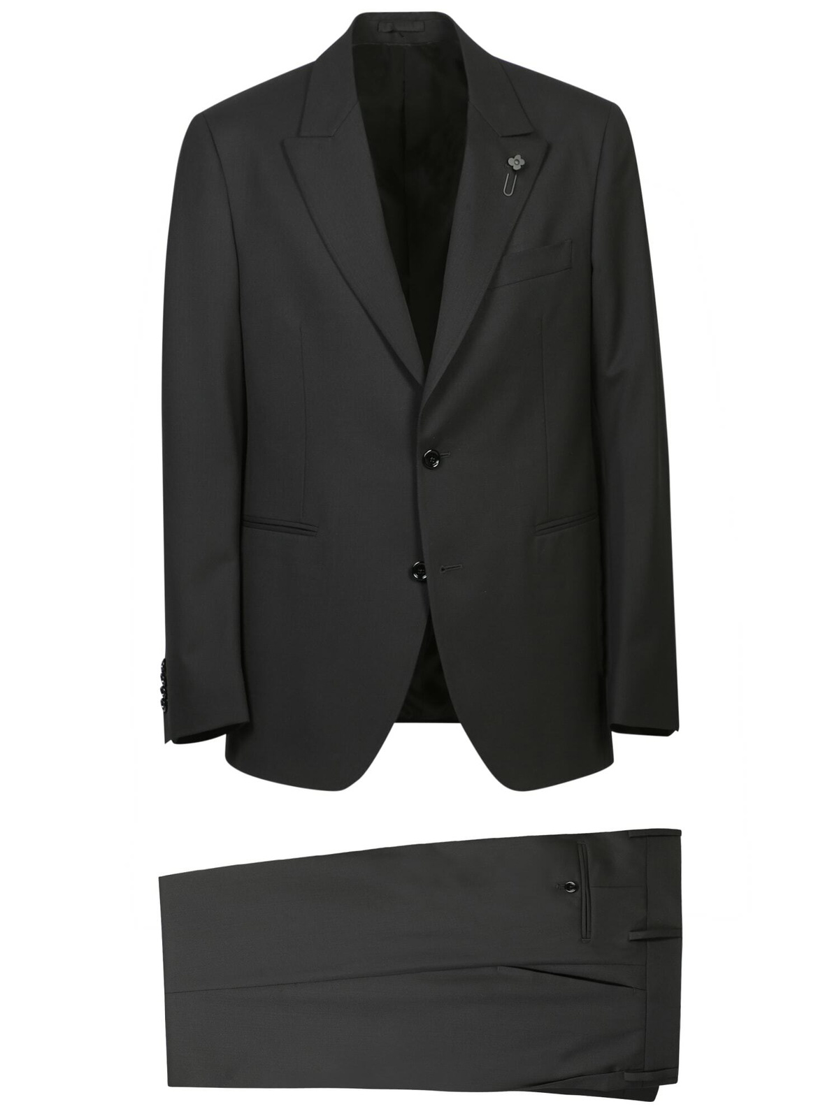 Lardini Black Stretch Wool Suit Lardini