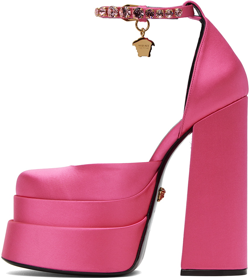 Versace Pink Medusa Aevitas Platform Heels Versace