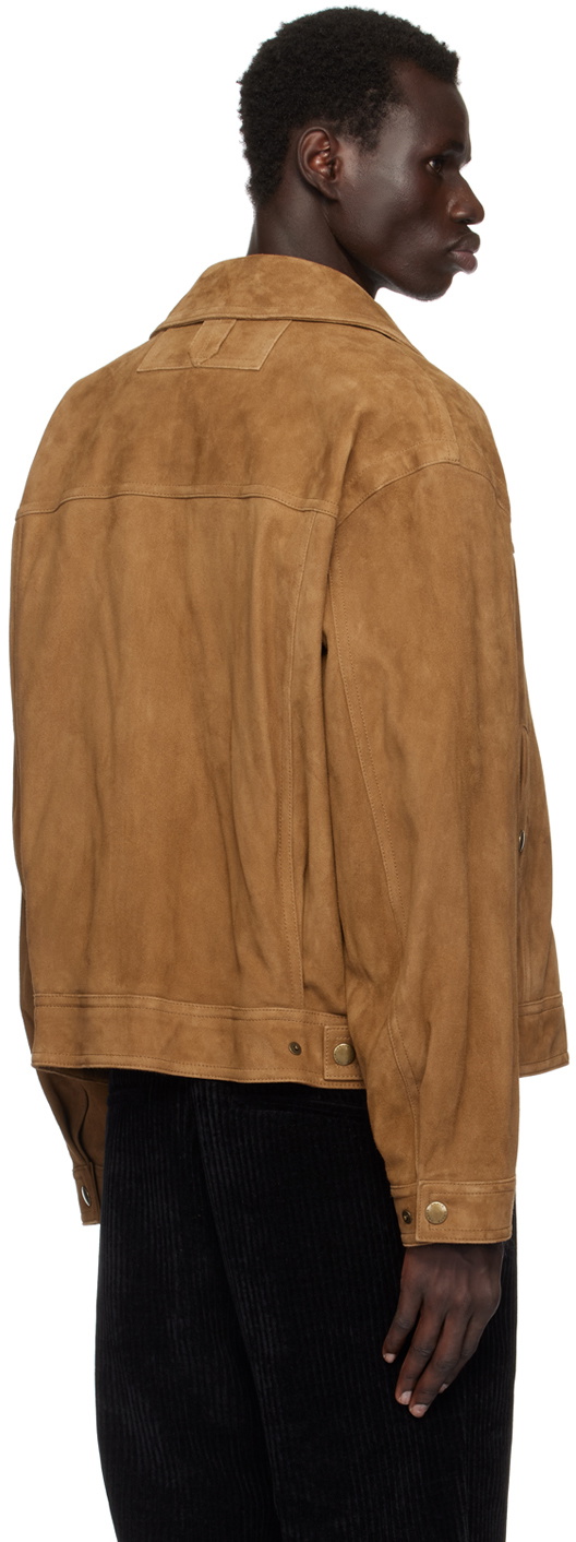 Solid Homme Tan Minimal Suede Jacket Solid Homme