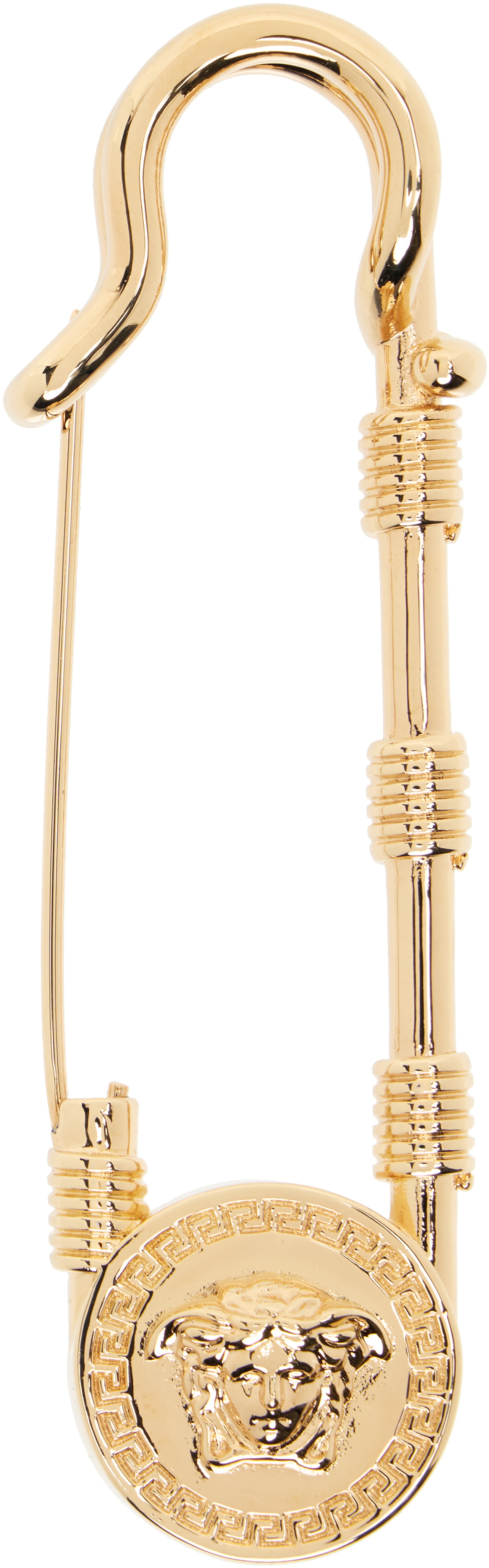 Versace Gold Safety Pin Brooch Versace