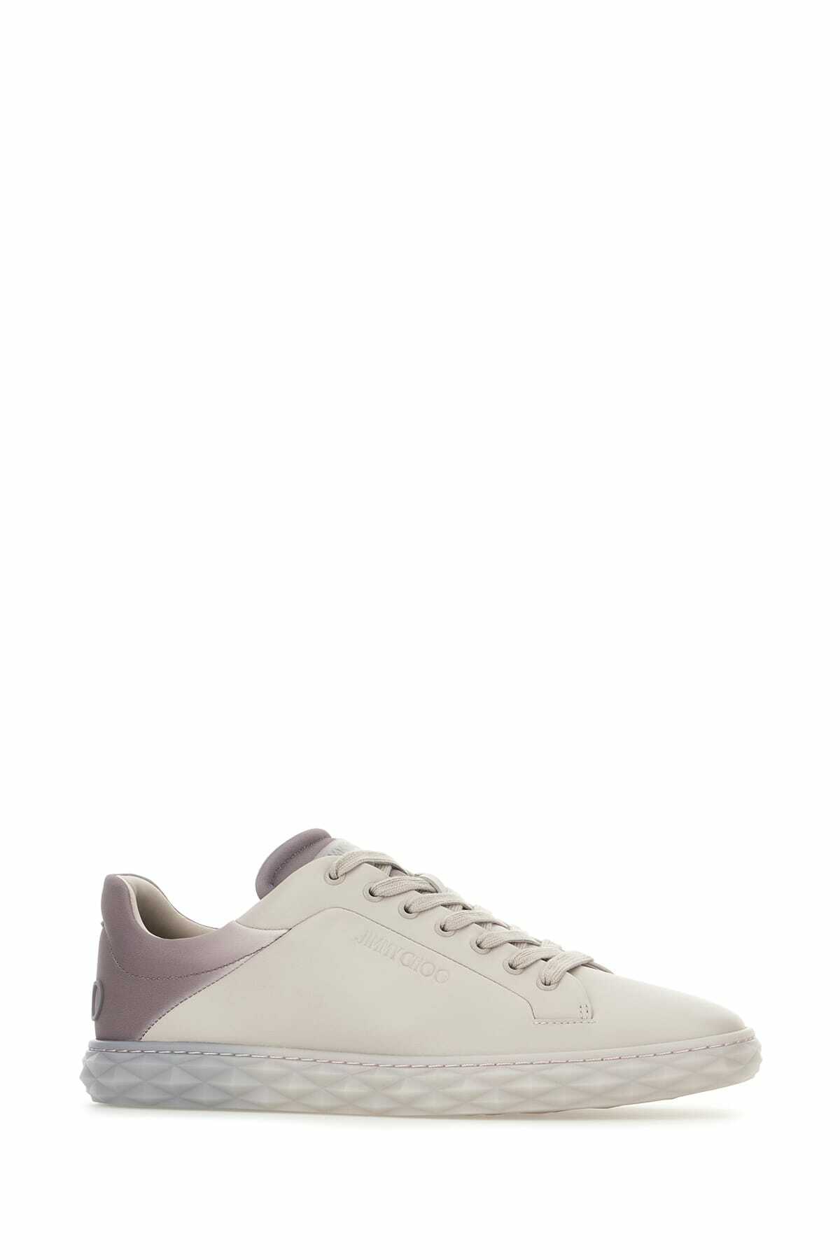 Jimmy Choo Light Grey Leather Diamond Light Sneakers Jimmy Choo
