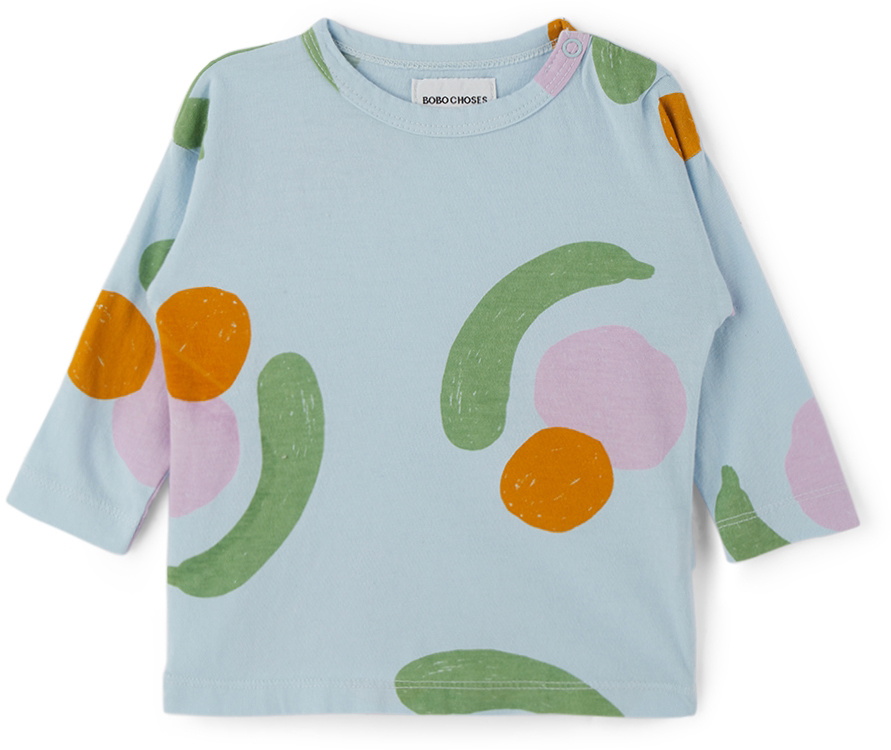 Bobo Choses Baby Blue Fruits All Over Long Sleeve T-Shirt Bobo Choses