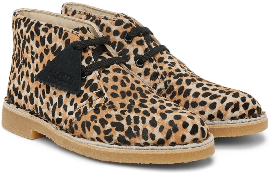 Clarks Originals Kids Beige & Black Pony Leopard Desert Boots Clarks ...