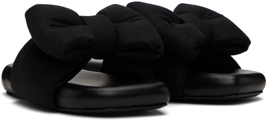 Off-White Black Bow Padded Slides Off-White