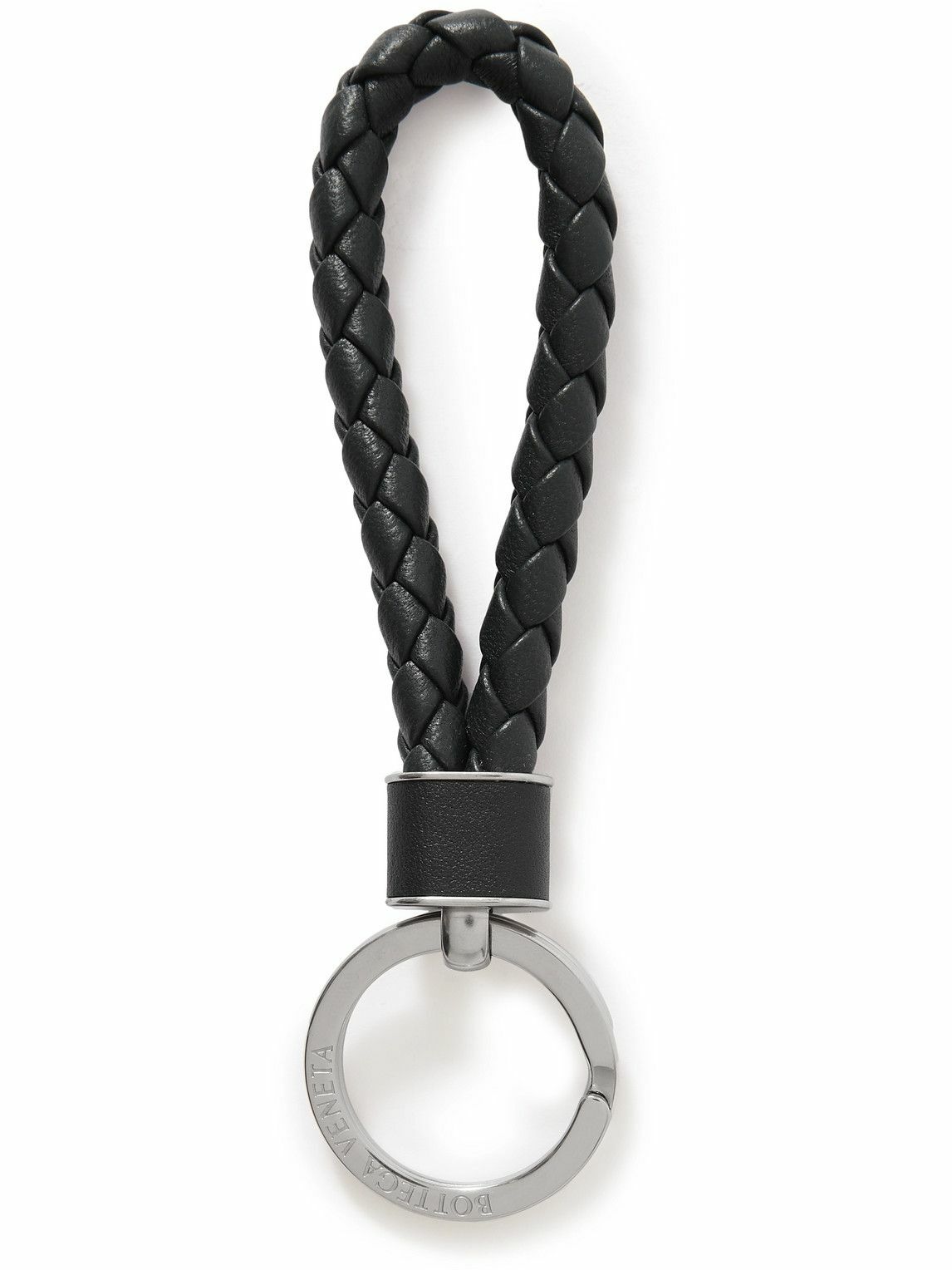 Bottega Veneta - Silver-Tone and Braided Leather Key Fob Bottega Veneta