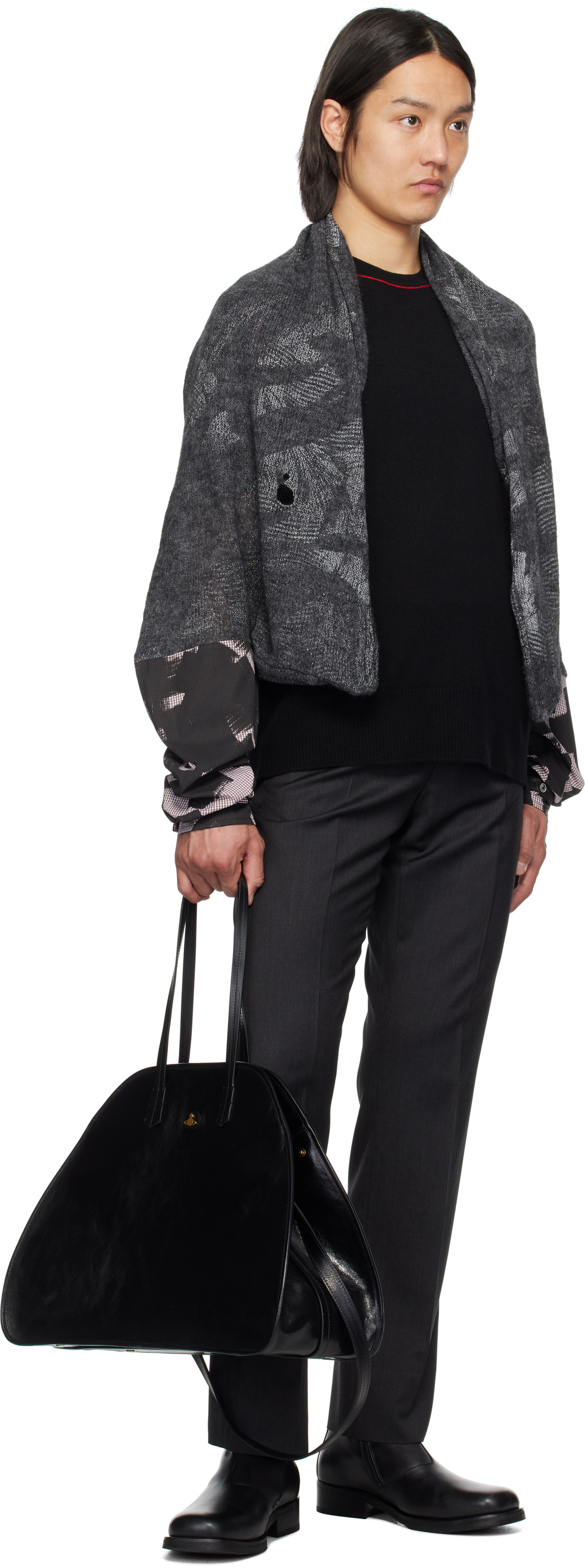 Vivienne Westwood Gray Hi-Vis Poncho Scarf Cardigan Vivienne Westwood