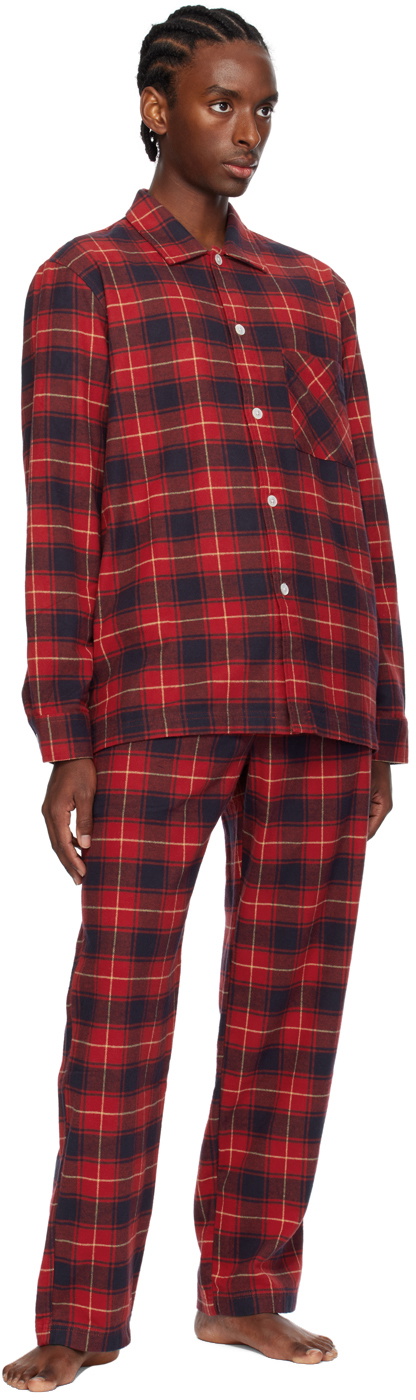 Tekla Red Plaid Pyjama pants Tekla Fabrics