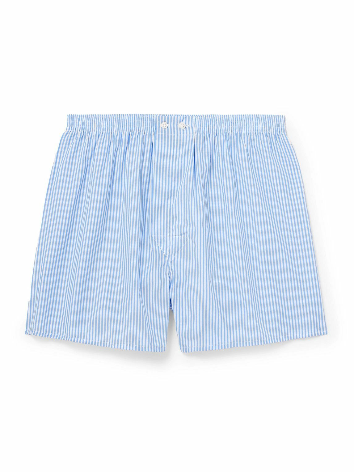 Derek Rose - James Striped Cotton Boxer Shorts - Blue Derek Rose
