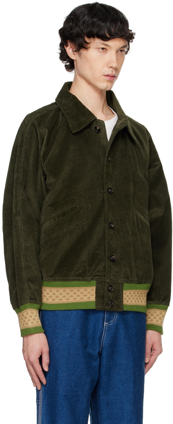 Bode Khaki Peerie Rib Banbury Bomber Jacket Bode
