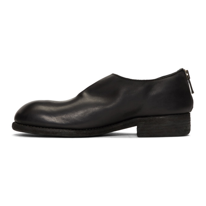 Guidi Black Horse Back Zip Loafers Guidi