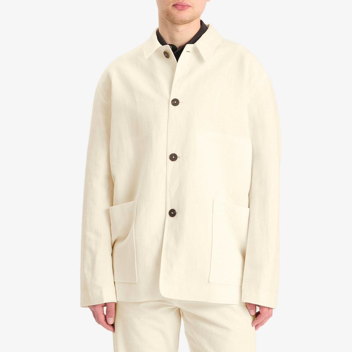 Studio Nicholson Men's Cotton Linen Shirt Jacket in Parchment Studio ...