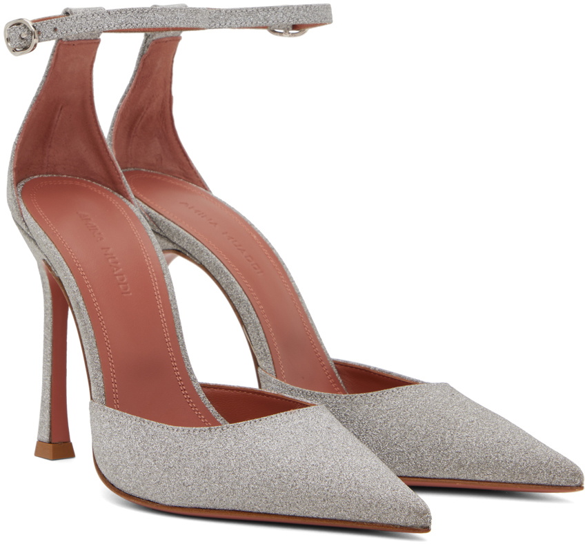 Amina Muaddi Silver Kim Pump Heels Amina Muaddi