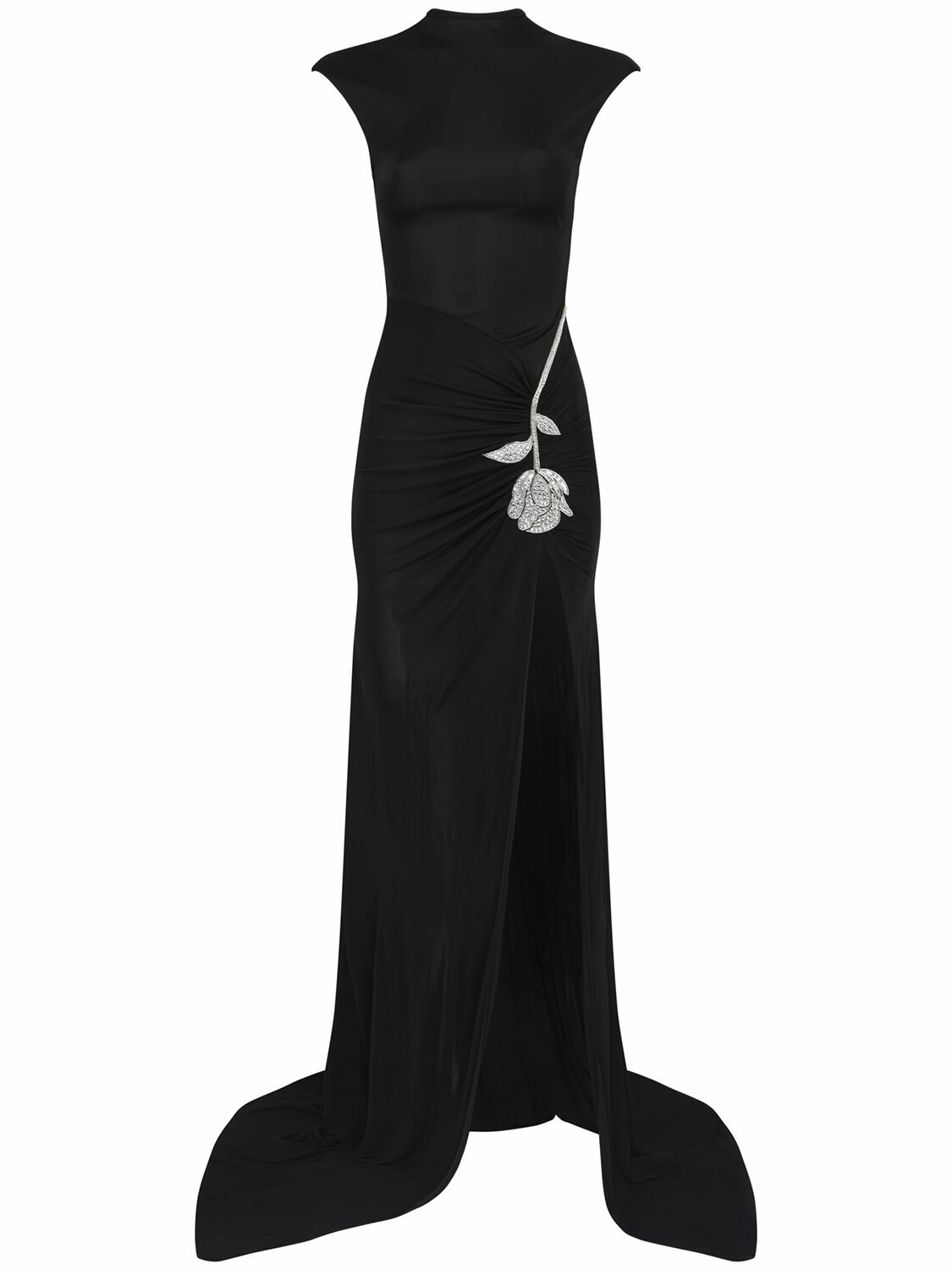 DAVID KOMA - Embroidered Rose Maxi Dress David Koma