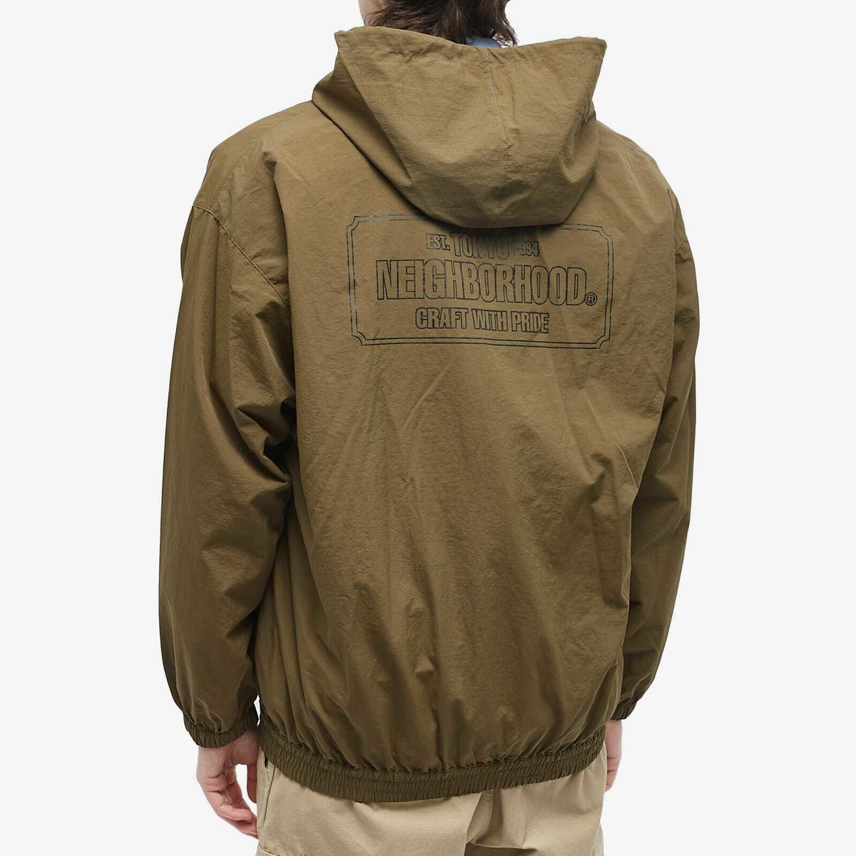 Neighborhood Men's Hooded Zip Up Jacket in Olive Drab Neighborhood