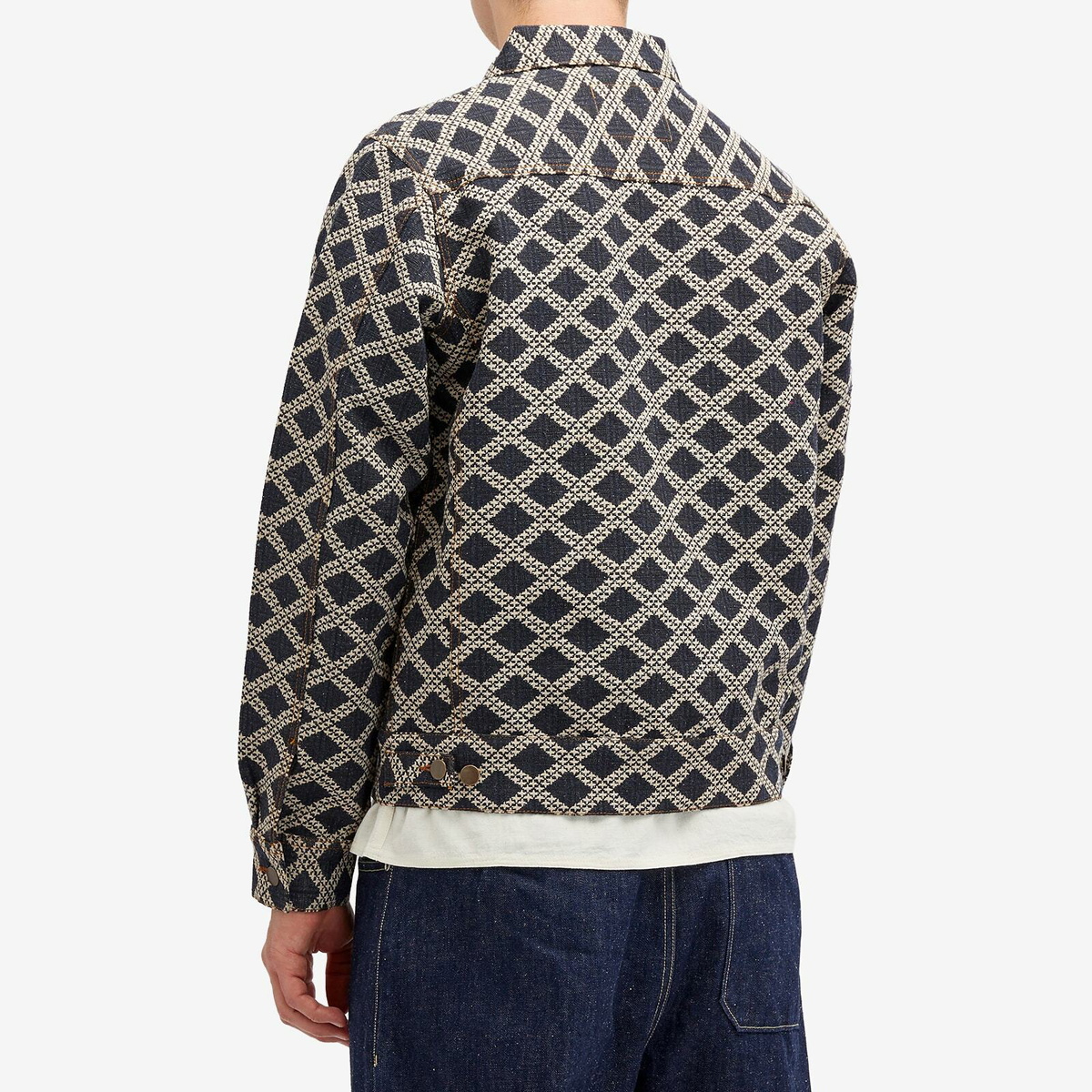 Kardo Men's Marvin Jacquard Weave Trucker Jacket in Blue Kardo