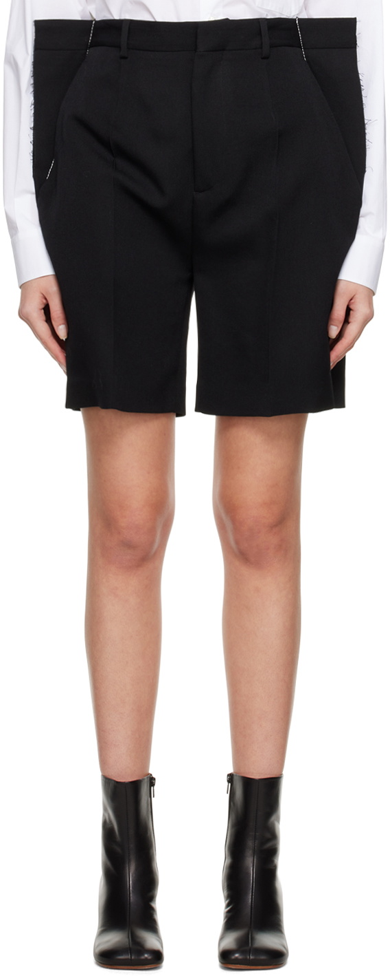 MM6 Maison Margiela Black Raw Edge Shorts MM6 Maison Margiela