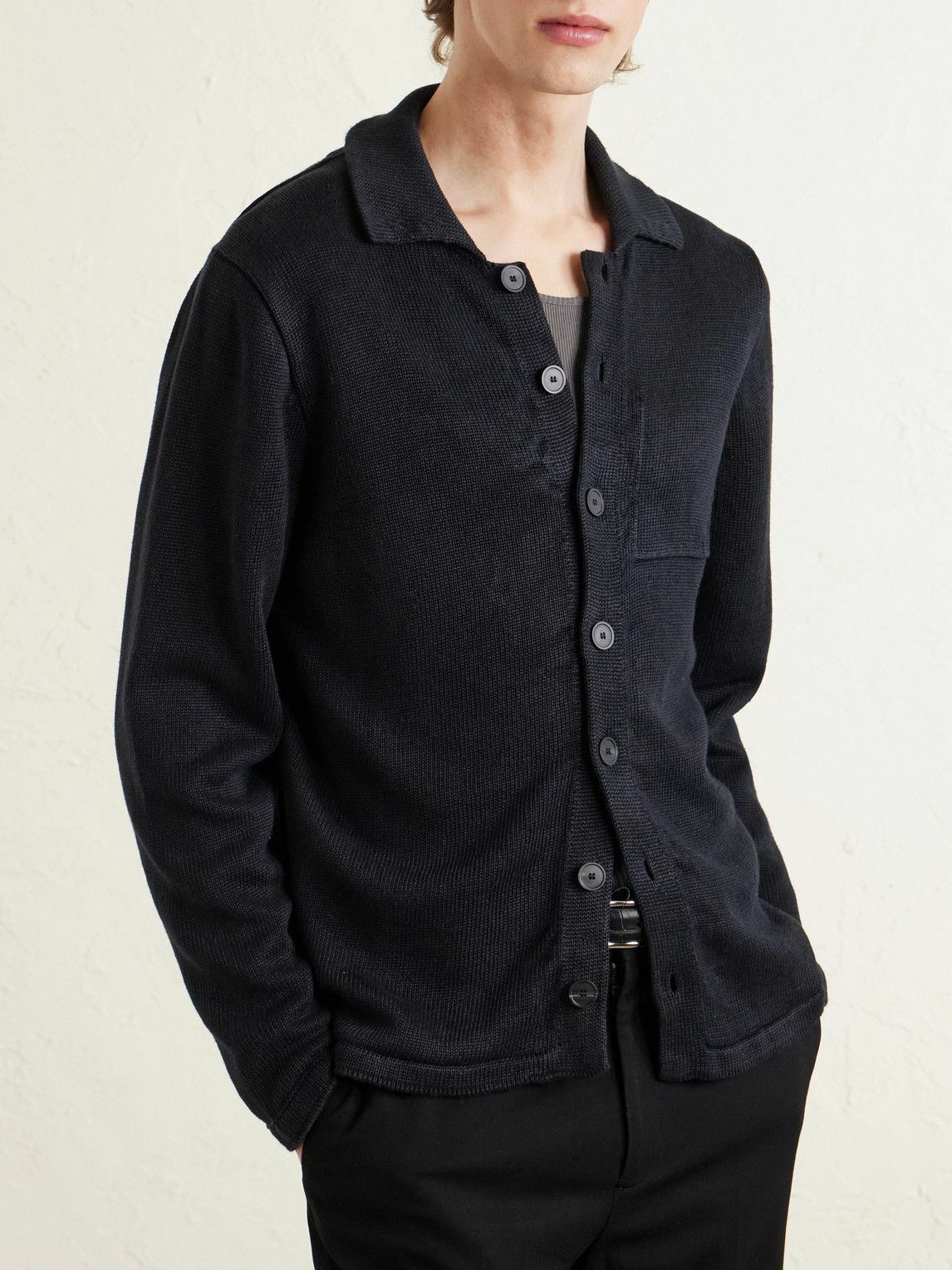 Inis Meáin - Linen Cardigan - Black Inis Meáin