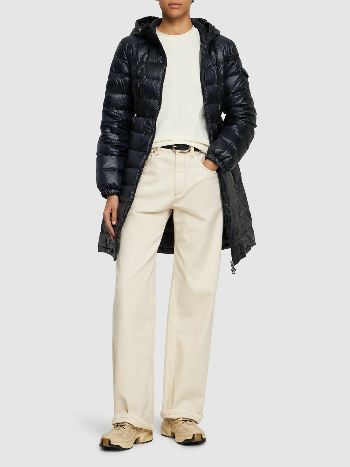MONCLER - Amintore Nylon Long Down Jacket Moncler