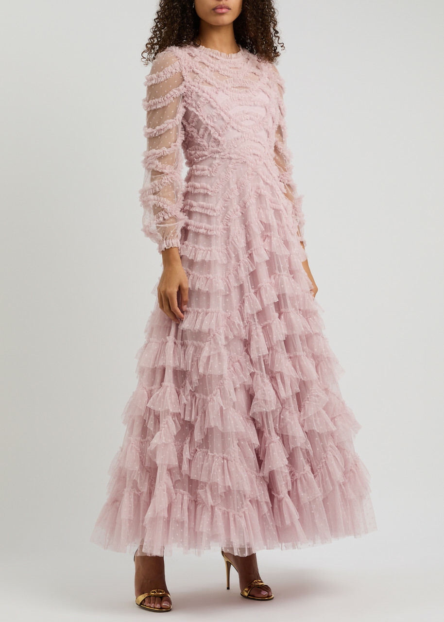Needle & Thread Lana Ruffled Tulle Gown Lilac Needle & Thread