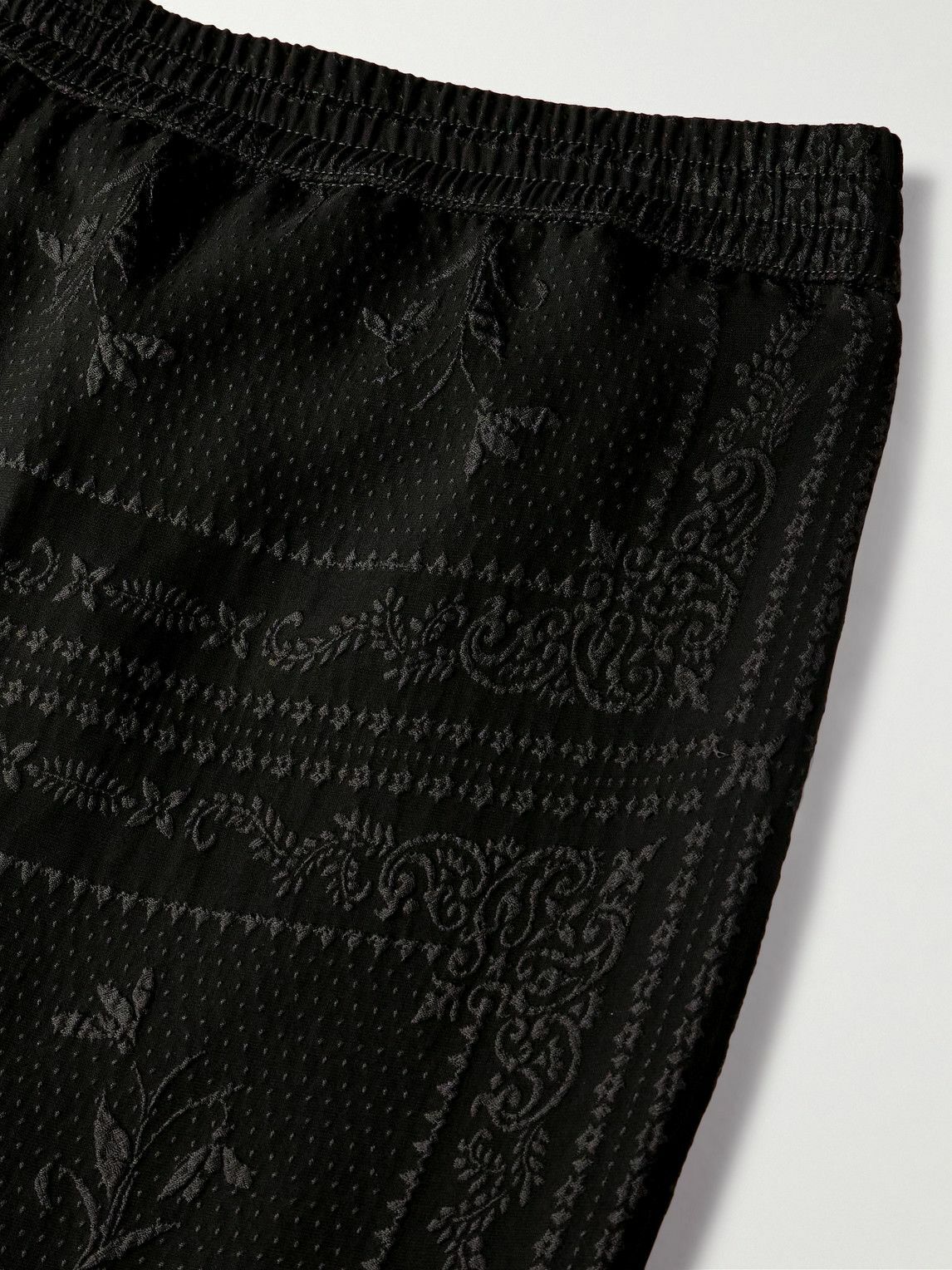 SECOND / LAYER - Straight-Leg Floral-Jacquard Drawstring Trousers ...