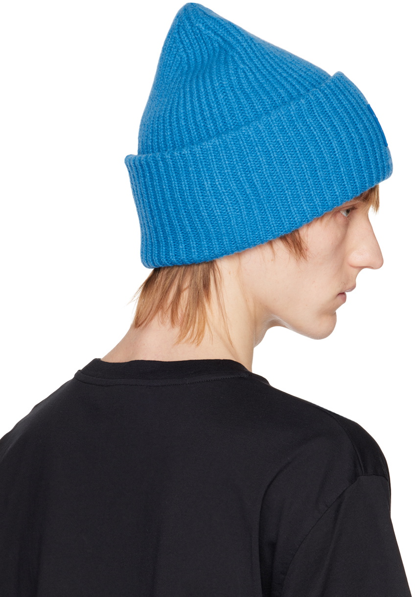 Acne Studios Blue Logo Beanie Acne Studios