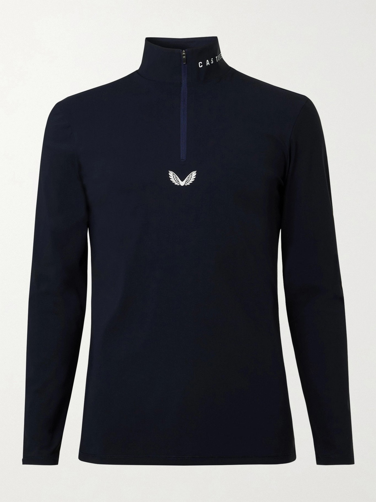 CASTORE - Garda Slim-Fit Logo-Print Stretch-Shell Half-Zip Top - Blue ...