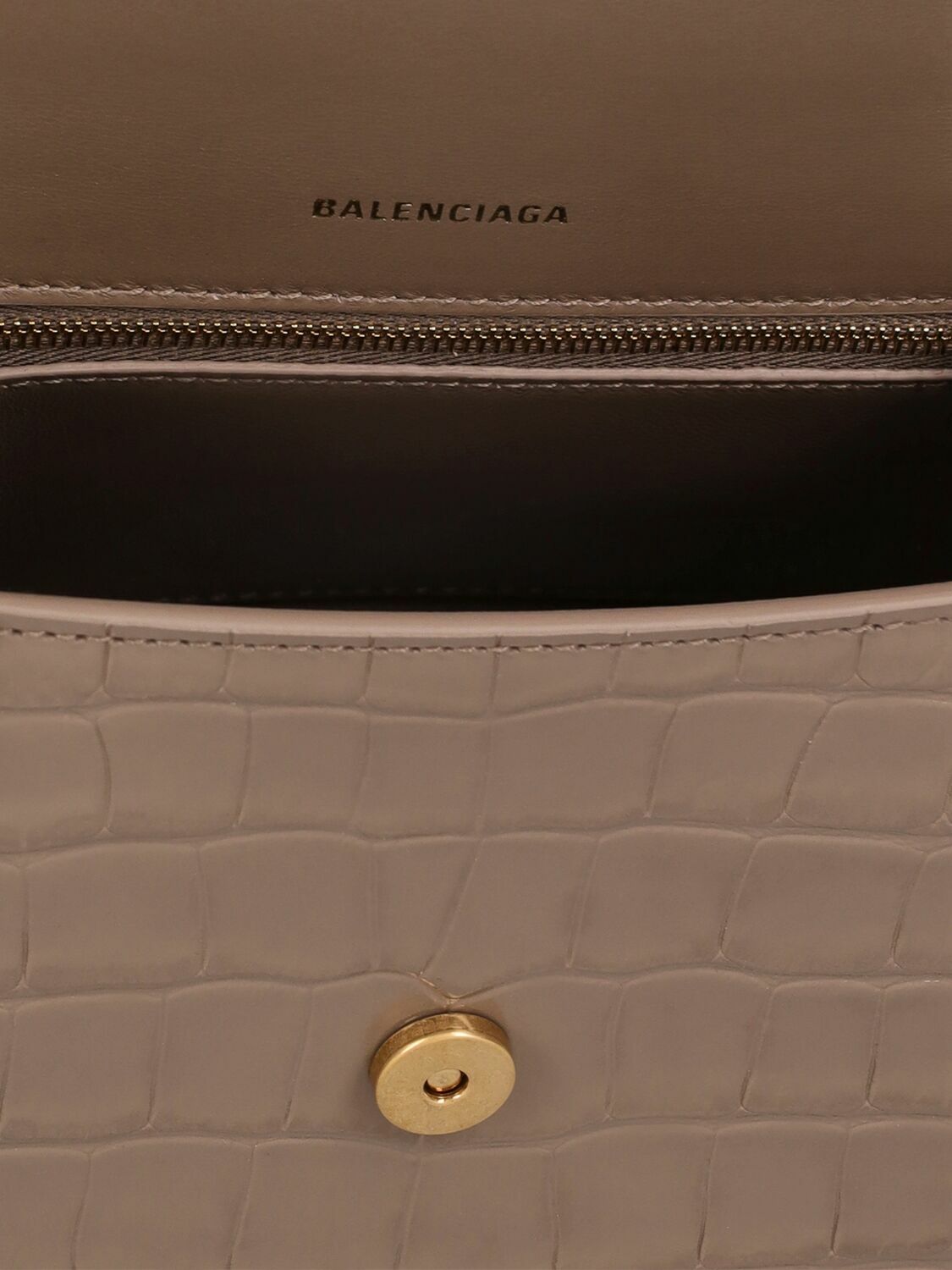 BALENCIAGA - Small Hourglass Embossed Leather Bag Balenciaga