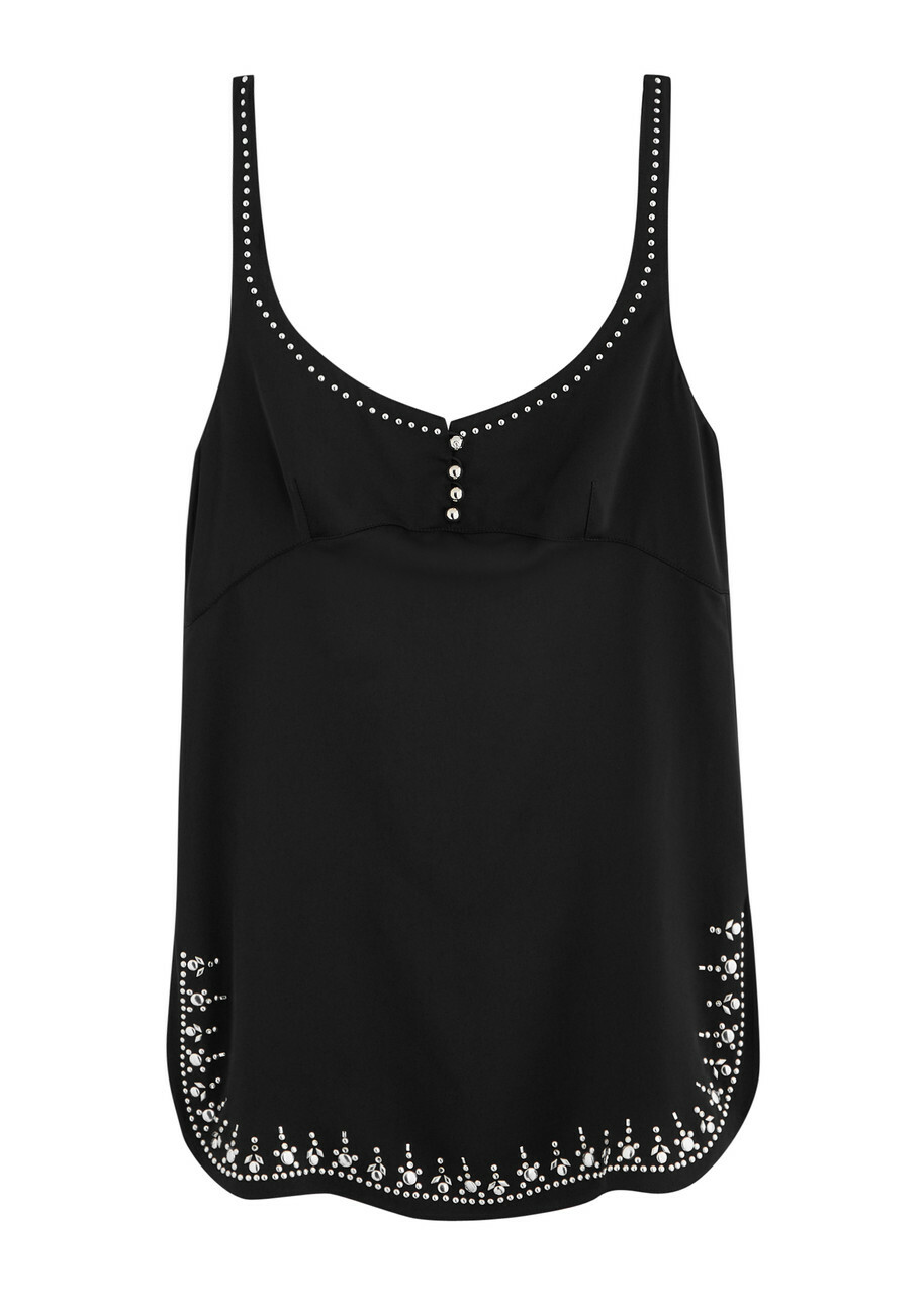 Rabanne Embellished Satin Tank Black Paco Rabanne