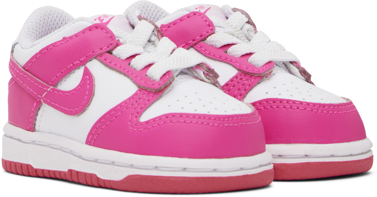 Nike Baby Pink & White Dunk Low Sneakers Nike