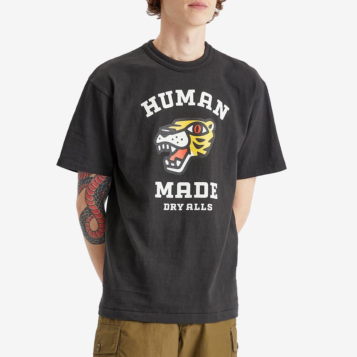 Human Made Men's Tiger Head T-Shirt in Black Human Made