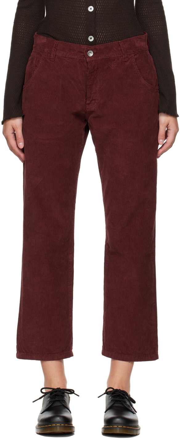 YMC Burgundy Geanie Trousers YMC